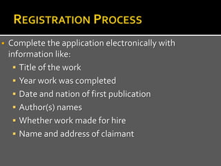COPYRIGHT: Advantages of Registration | PPTX | Desktop Publishing ...