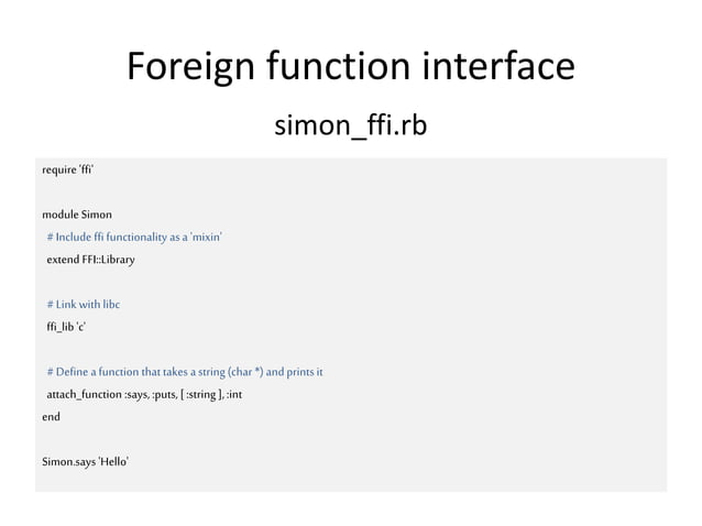 Extending Ruby using C++ | PPTX | Programming Languages | Computing