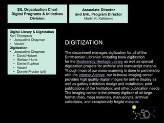 Smithsonian Libraries: Digital Programs and Initiatives Division | PDF