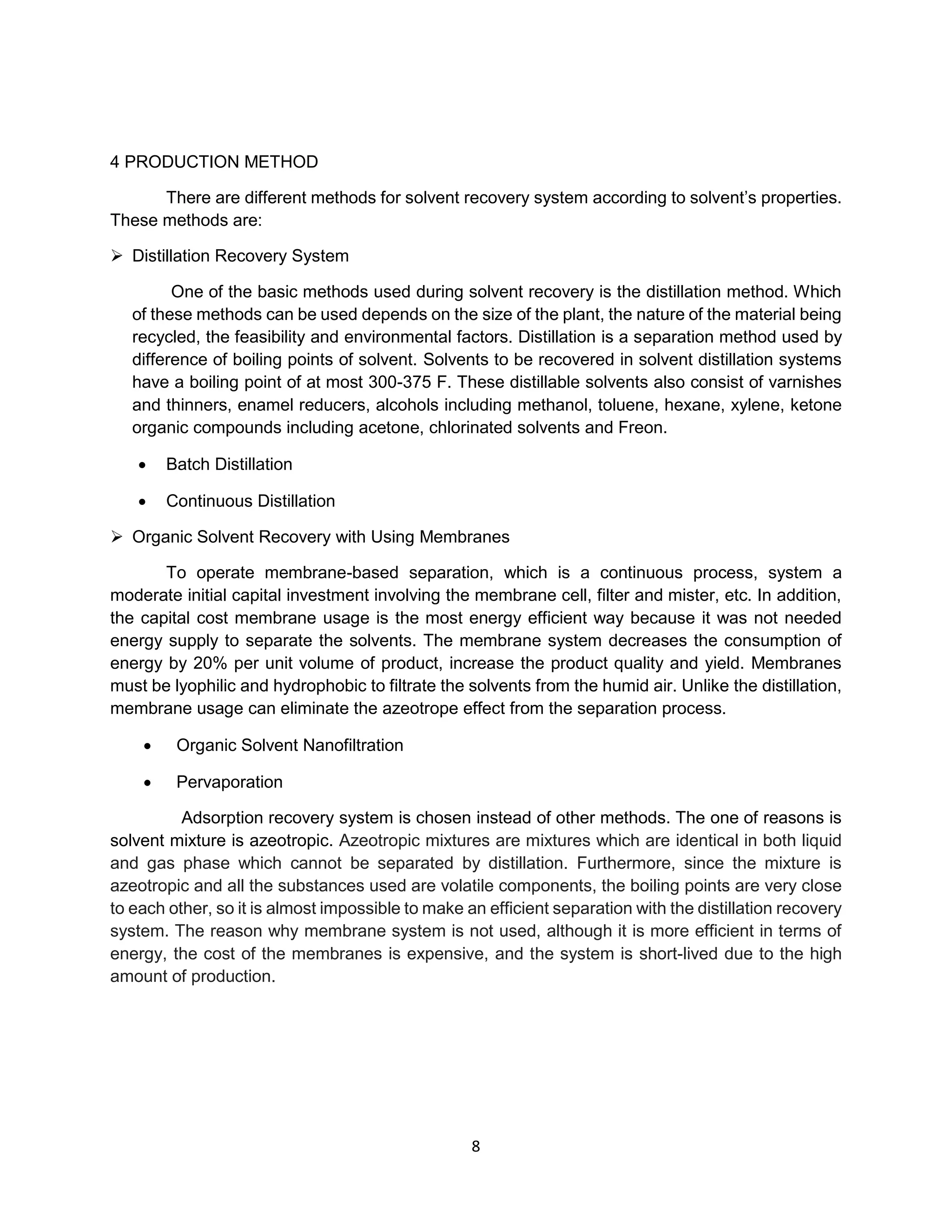 Solvent Recovery System - Feasibility Report | PDF