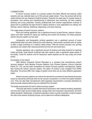 Solvent Recovery System - Feasibility Report | PDF