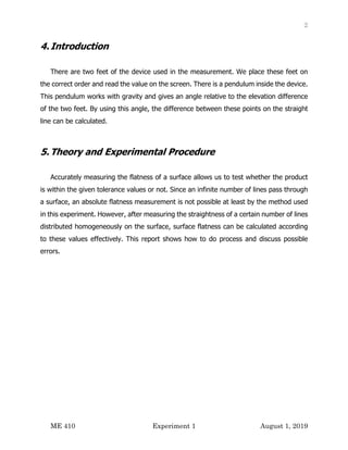 Measurement of Geometrical Errors in Manufacturing Flatness | PDF