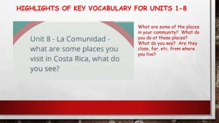 Final Exam Review Spanish 1 | PPTX