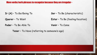 Final Exam Review Spanish 1 | PPTX