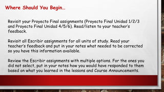 Final Exam Review Spanish 1 | PPTX