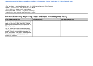 2018-19 G09 10 "Is the future post-human" IDU planner | PDF