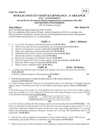 2018 2019 a26 a3 fe see qp | PDF | Geology | Science