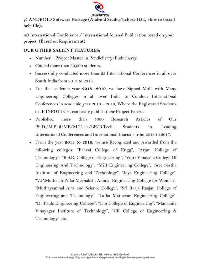 2018 ieee android project titles | 2019 android final year project titles | PDF