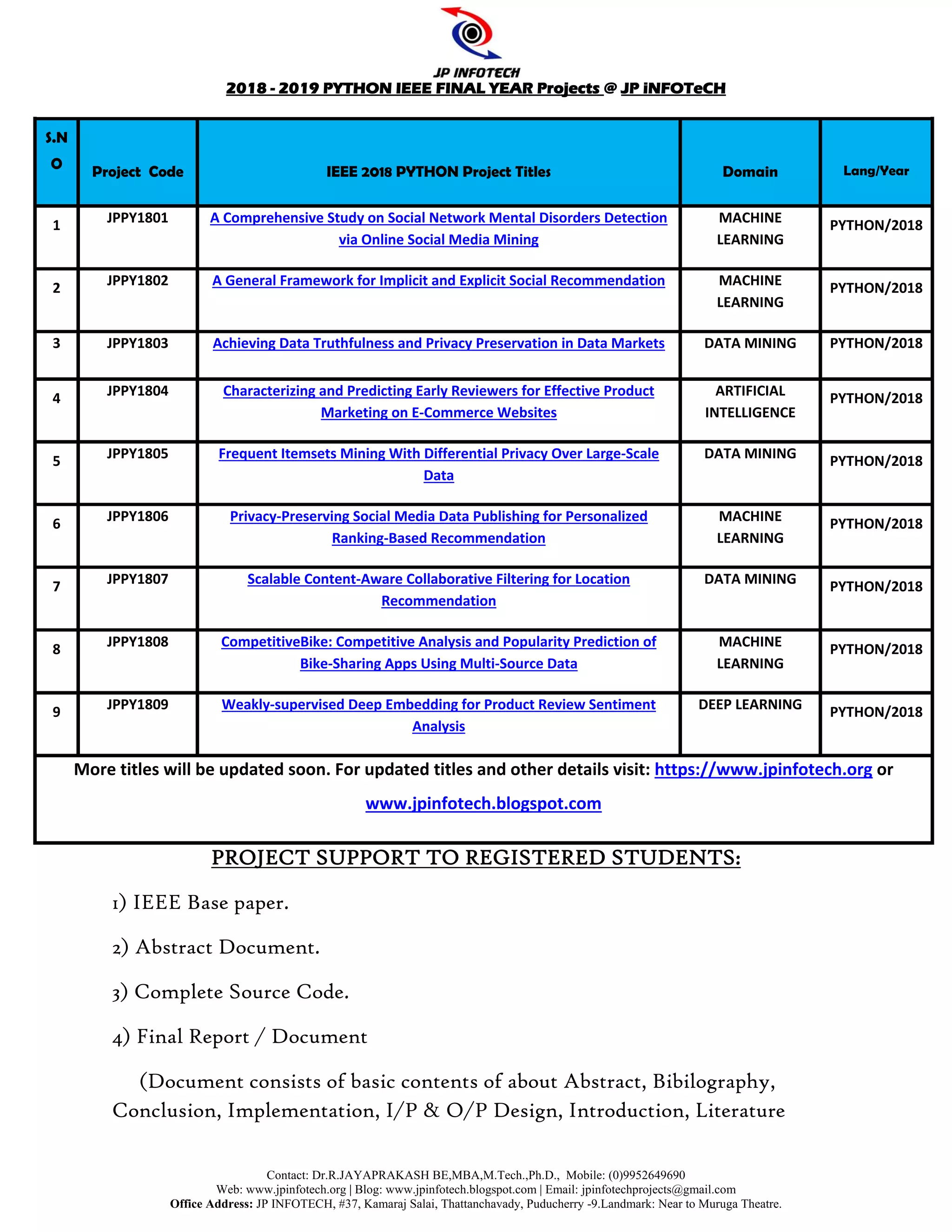 2018 ieee python project titles | 2019 python final year project titles ...