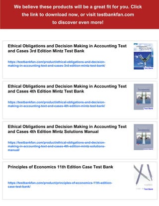 Ethical Obligations and Decision Making in Accounting Text and Cases ...