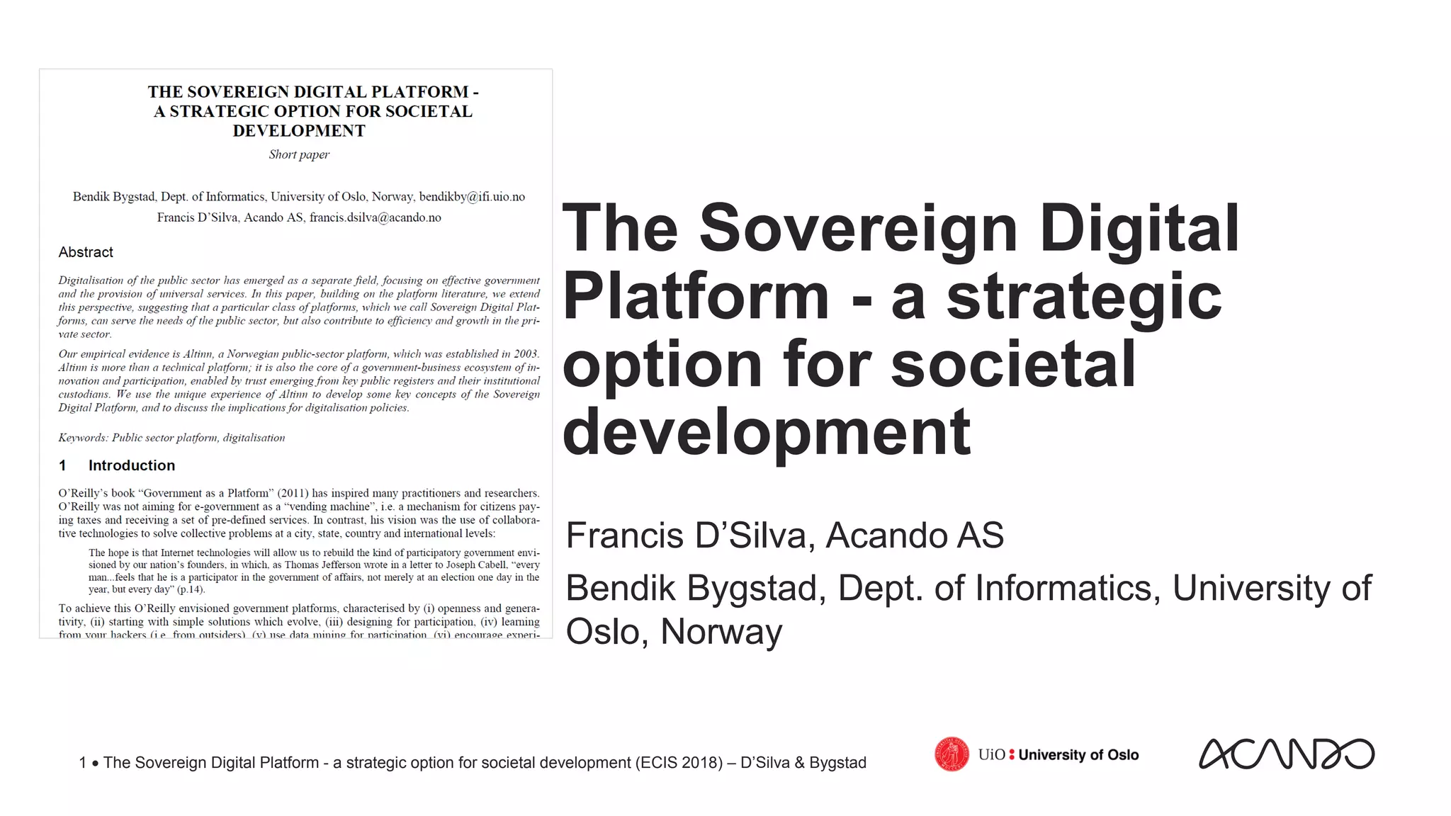 Sovereign Digital Platform - A foundation for building ecosystems | PPT