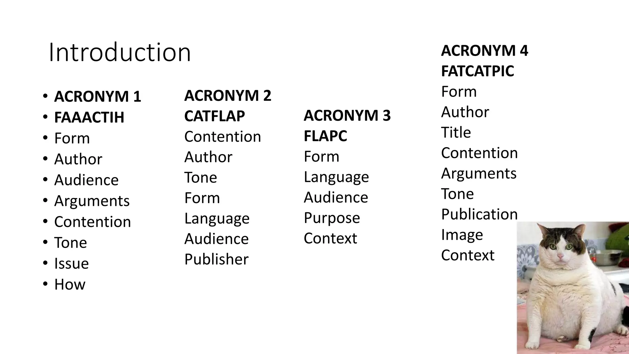 Acronyms for language analysis | PPTX