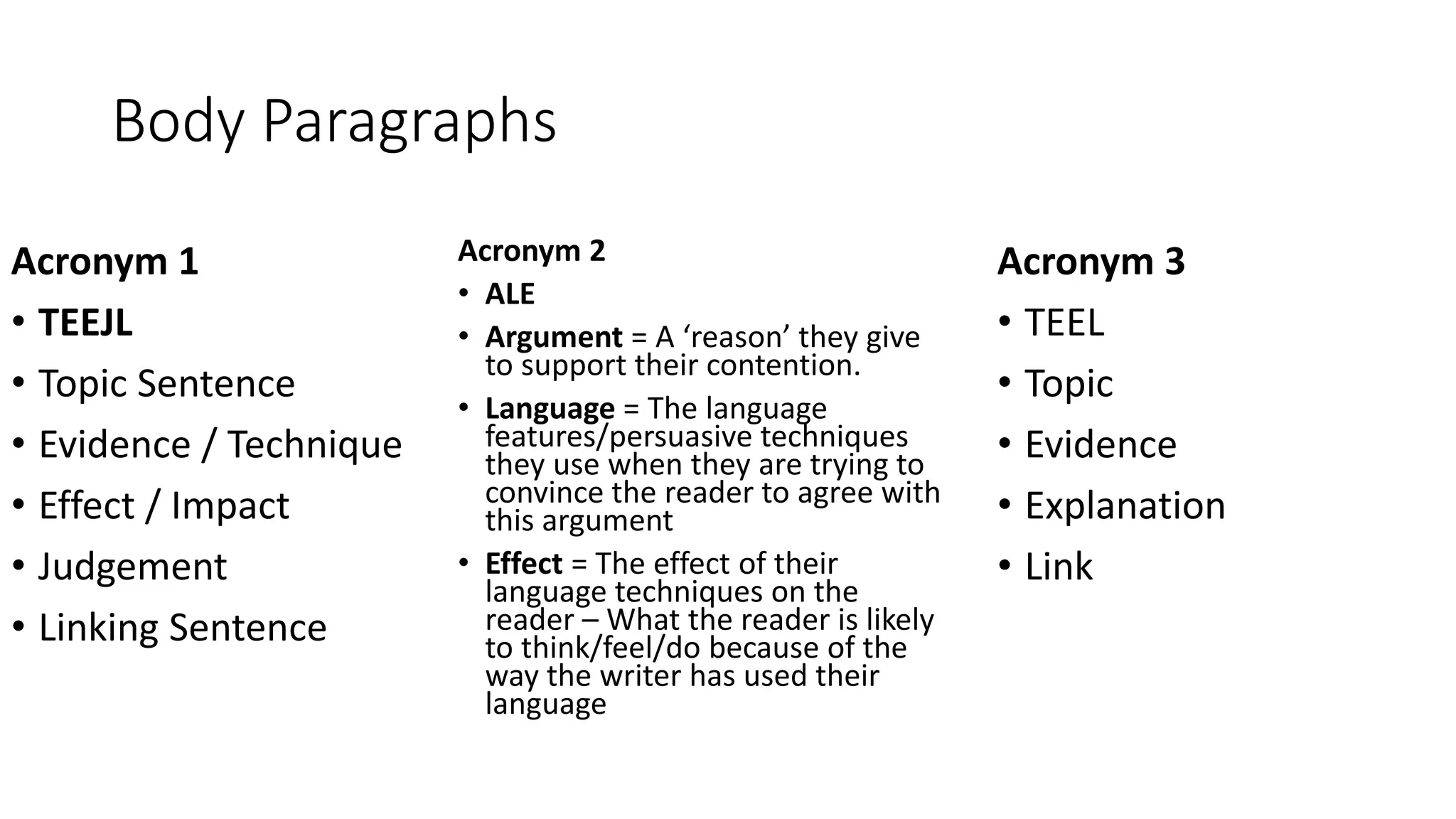 Acronyms for language analysis | PPTX