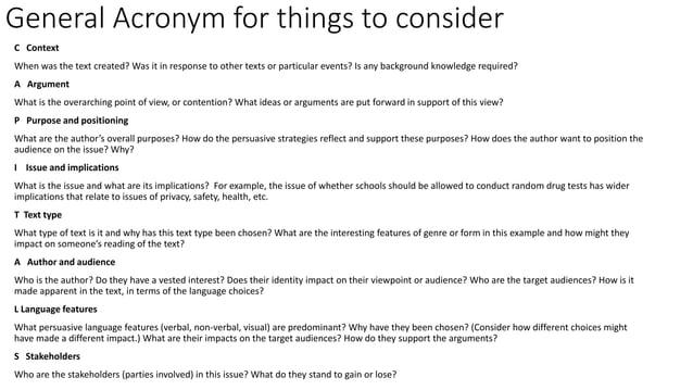 Acronyms for language analysis | PPTX