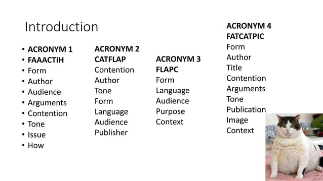 Acronyms for language analysis | PPTX