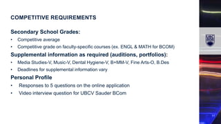 UBC 2018 admissions-process-presentation | PPT