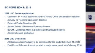 UBC 2018 admissions-process-presentation | PPT