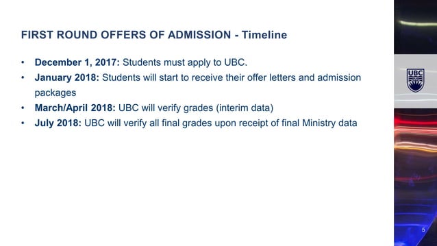 UBC 2018 admissions-process-presentation | PPT