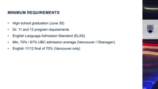 UBC 2018 admissions-process-presentation | PPT