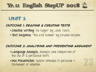 2018 Yr. 11 English StepUP PowerPoint | PPT