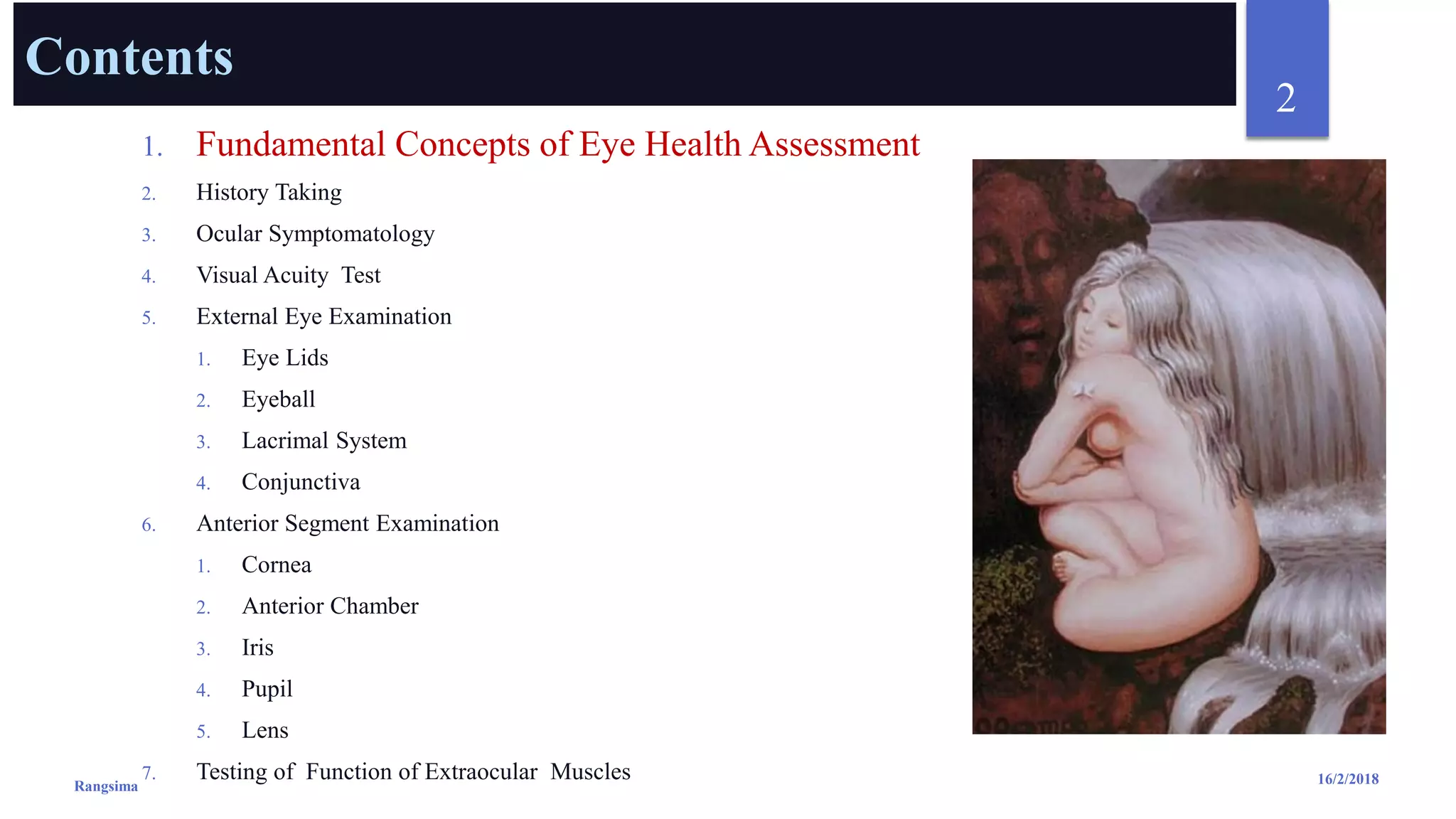 2018 Fundamental Concepts of Eye Health Assessment For Ophthalmic Nurse ...