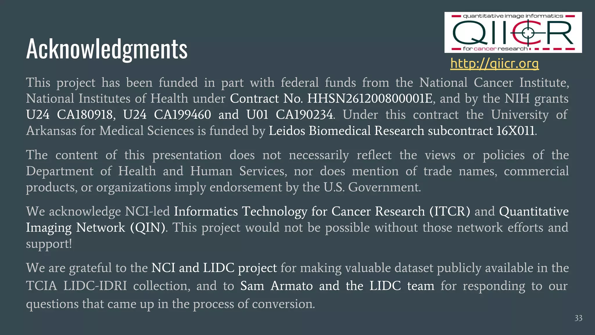 Standardized representation of the LIDC annotations using DICOM | PDF