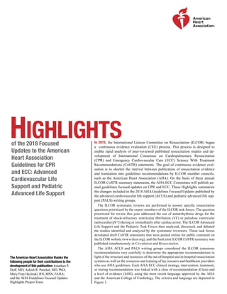 Actualización AHA 2018 de ACLS y PALS (Highlights) | PDF | First Aid ...