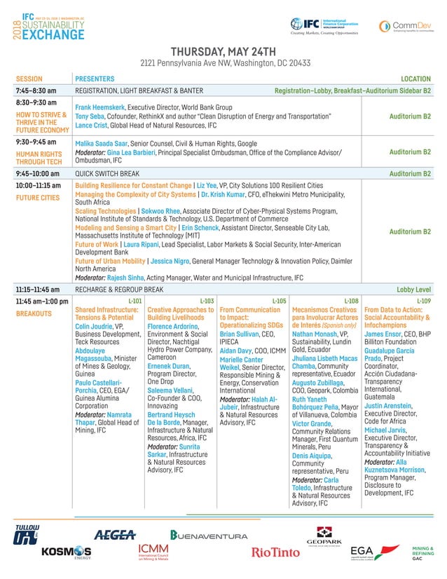 2018 ifc-sustainability-exchange-agenda-Washington | PDF