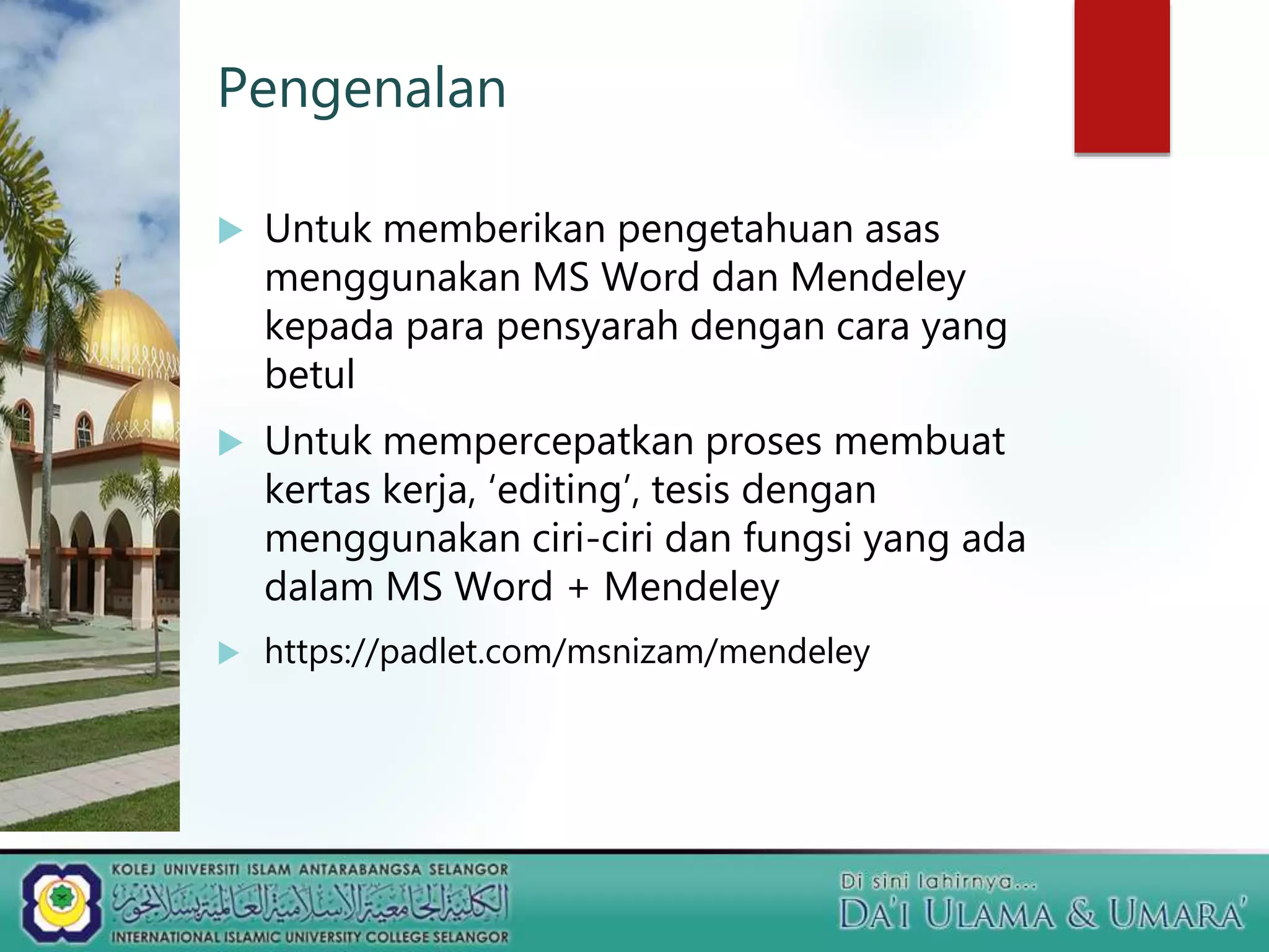 2018 JPLA-KUIS - MS Word + Mendeley | PPT