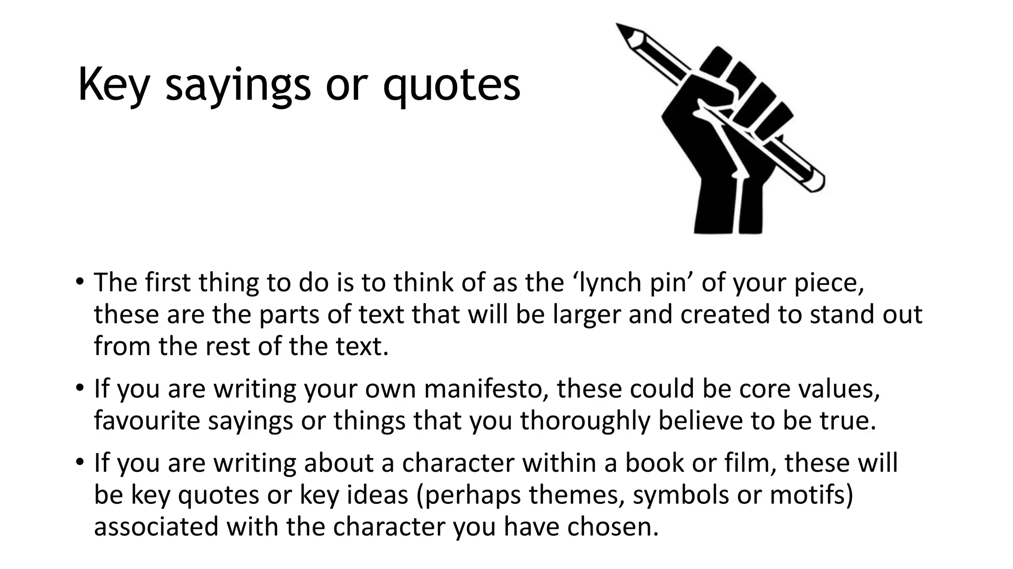 Manifesto - Writing Task Explanation | PPTX