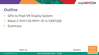 MIPI DevCon Seoul 2018: Dual Mode C-PHY/D-PHY Use in VR Display IC | PDF