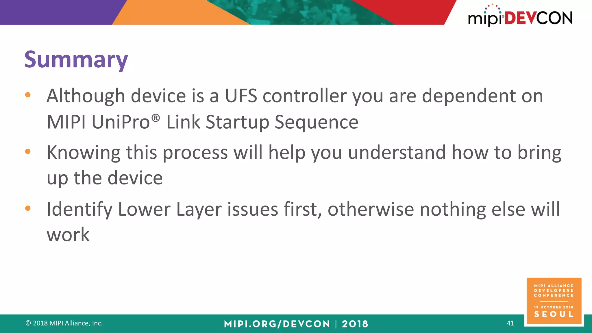 MIPI DevCon Seoul 2018: Troubleshooting MIPI M-PHY Link and Protocol Issues | PDF