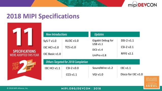 MIPI DevCon Seoul 2018: MIPI State of the Alliance | PPT