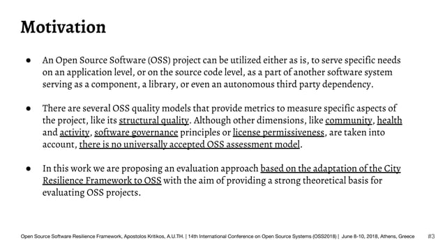 Open Source Software Resilience Framework | PDF