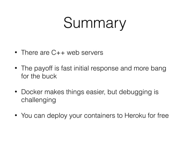 Fast C++ Web Servers | PPT