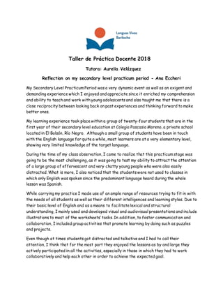 2018 - TPD - Final reflection - Eccheri | DOCX