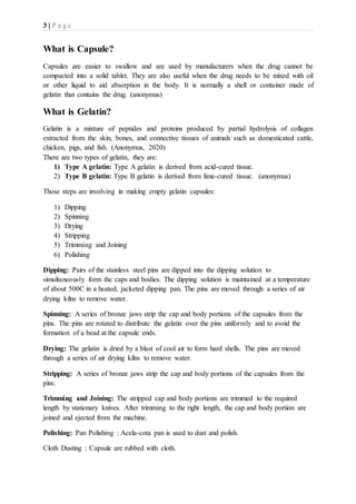 Illustration of the manufacturing process of hard gelatin capsule shell ...