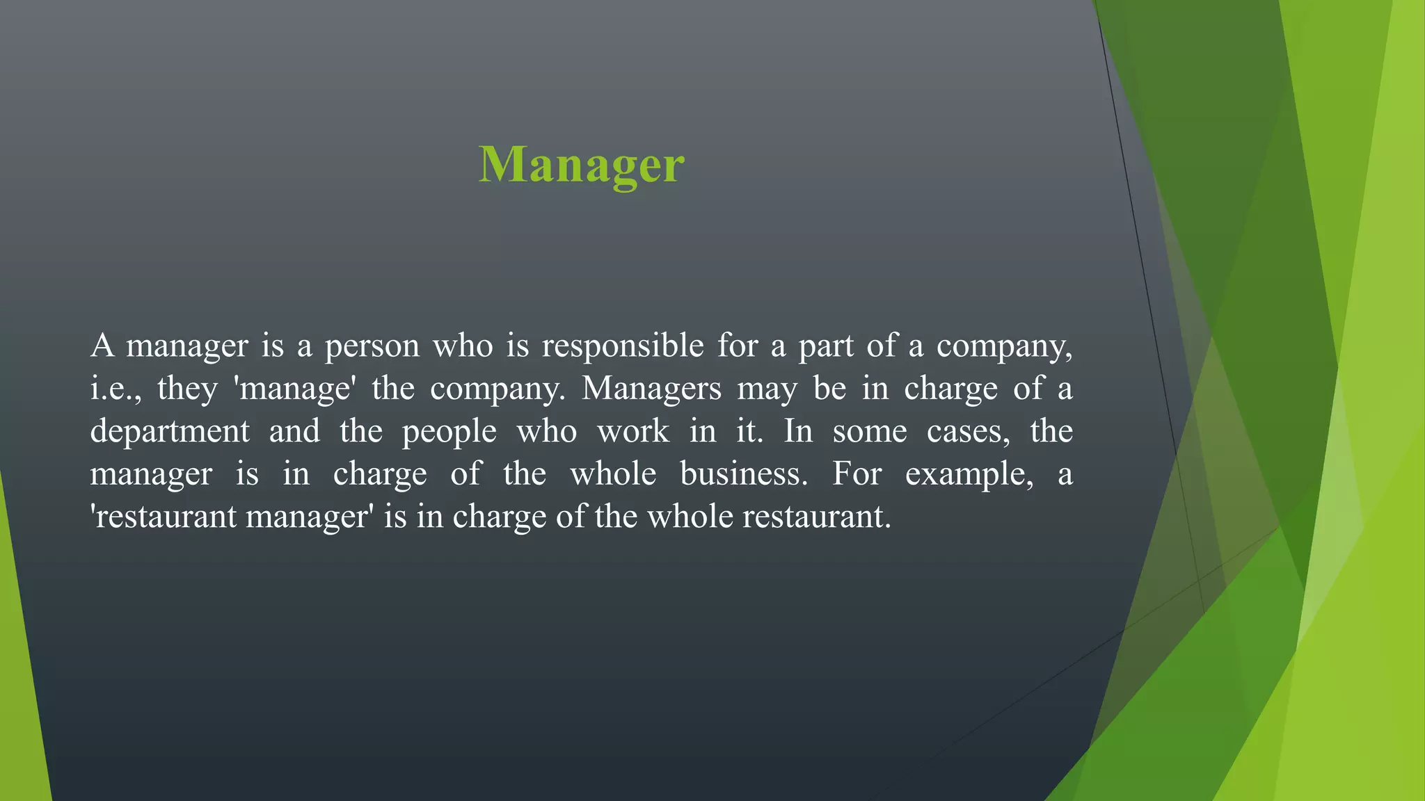 Roles of Manager | PPTX