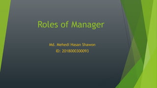Roles of Manager | PPTX