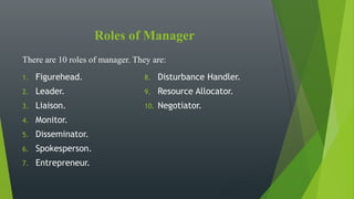 Roles of Manager | PPTX
