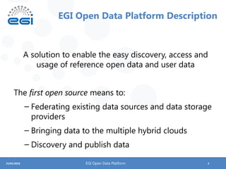 EGI - Open Data Platform | PPT