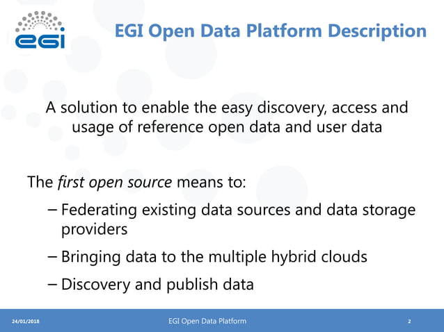EGI - Open Data Platform | PPT