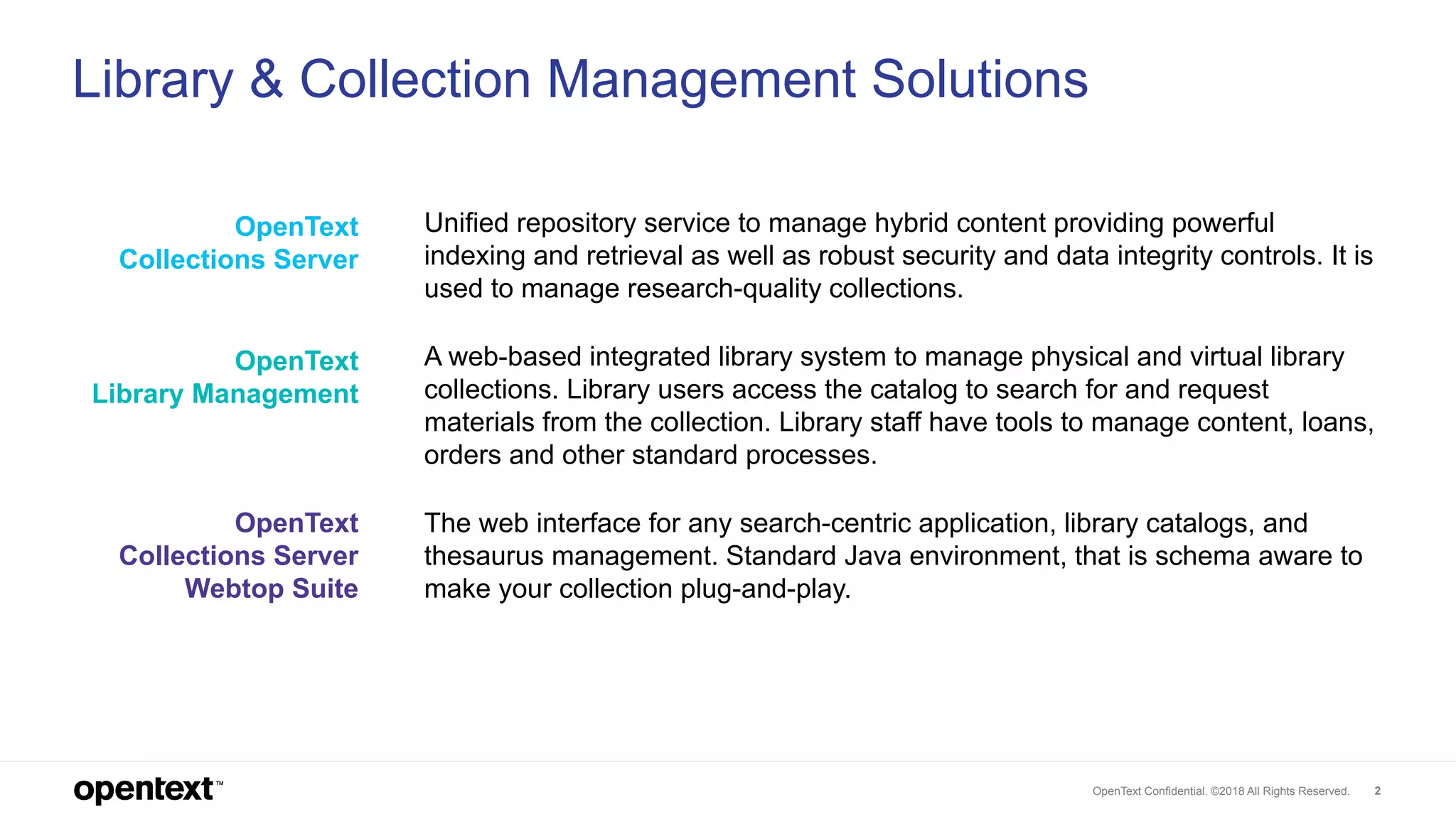 OpenText Library and Collections Management Solutions | PPTX