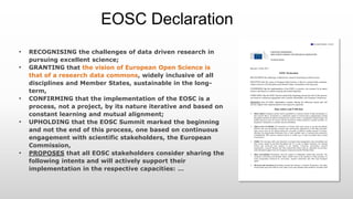 EOSC-hub: first steps towards realising EOSC vision | PPT