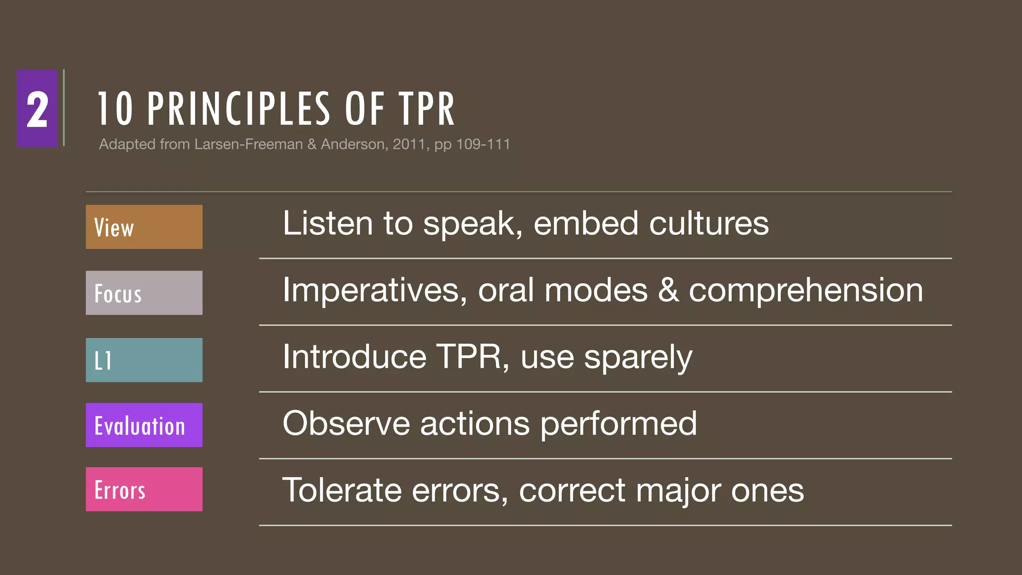 10 Principles of Total Physical Response (TPR) | PDF