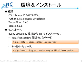 2018年01月27日 Keras/TesorFlowによるディープラーニング事始め | PDF