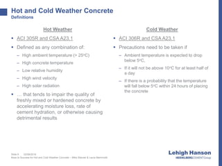 Keys to Success for Hot and Cold Weather Concrete | PPTX