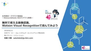 無料で使える画像認識、Watson Visual Recognitionで遊んでみよう | PPT