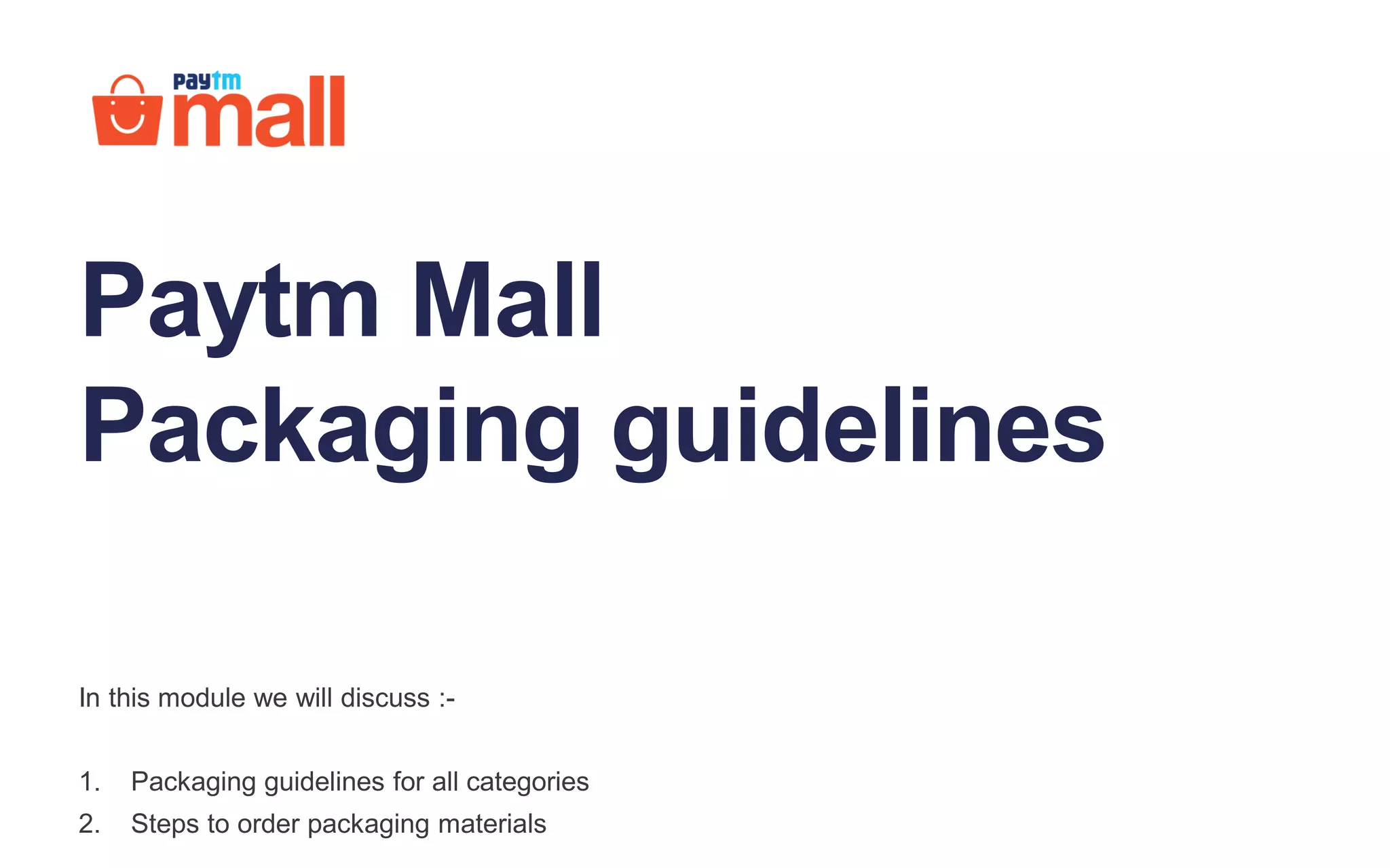 Packaging guidelines for all categories | PDF