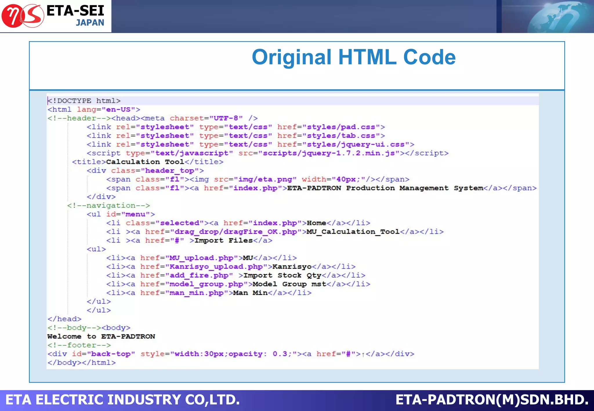 ETA Padtron Sdn.Bhd. - Enterprise Programming - Tools | PPT